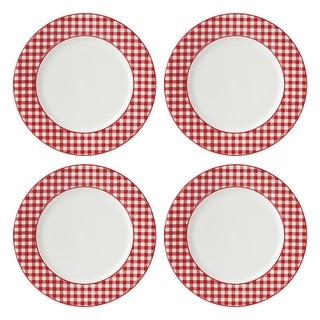 Lenox Gingham Red Dinner Plates, Set of 4 - Bed Bath & Beyond - 42655311