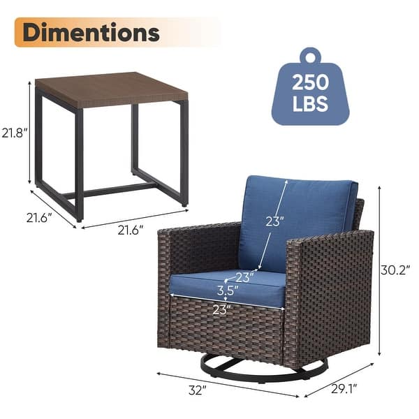 Outdoor Patio Glider Chairs Side Table Set of 3 - Bed Bath & Beyond ...