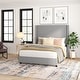 Modern Upholstered Platform Bed with Channel Stitched Headboard - Bed ...