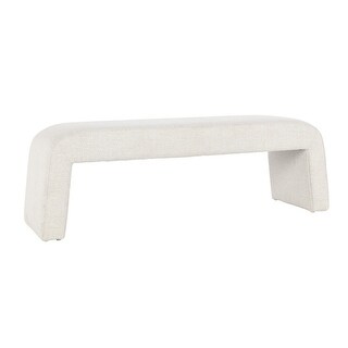 54 Inch Modern Wood Bench, Handcrafted, Floor Protectors, White ...
