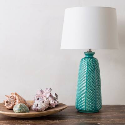 Rustic Jack Table Lamp with Glazed Ceramic Base - Overstock - 10658411