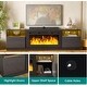 80-inch Fireplace TV Stand with 36-inch Electric Fireplace, LED Light ...