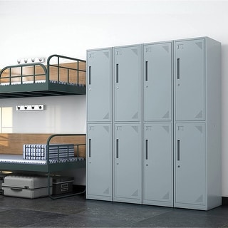 Metal Lockable Grey Storage Cabinet with Keys, Locker - Bed Bath ...