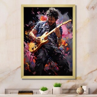 Designart "Music Pop Rock Explosion I" Music Framed Wall Art Living ...