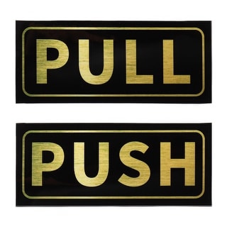 1Set Push Pull Door Sign 2"x5" Adhesive Horizontal Pull Push Sticker ...