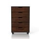 Aurville Vintage Walnut 5-Drawer Mobile Chest by Furniture of America ...