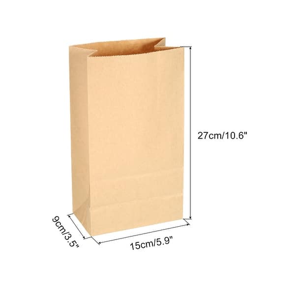 Paper Bags Brown Paper Grocery Bag 6lb 5.9x3.5x10.6 inch 90g, Pack of ...