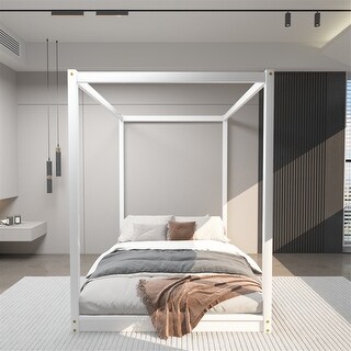 Full Size Canopy Platform Bed with Support Legs - Bed Bath & Beyond ...