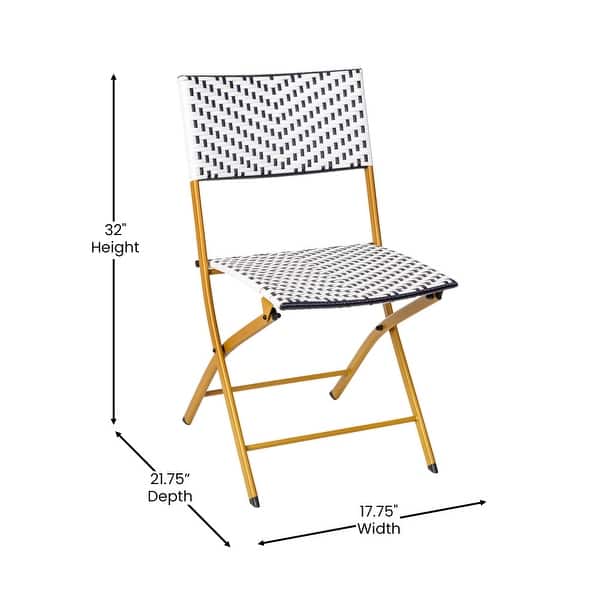 2PC Indoor/Outdoor PE Rattan Folding Bistro Chairs - Bed Bath & Beyond ...