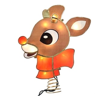 7" Rudolph The Red Nose Reindeer Lighted Capiz Treetop - Bed Bath ...