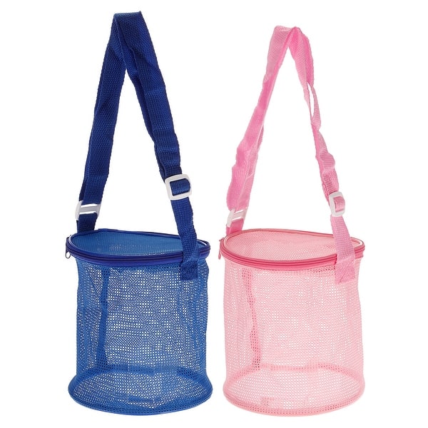 2pcs Mesh Beach Bag, Sea Shells Mesh Tote Sand Boxes Nets Bags, Blue ...