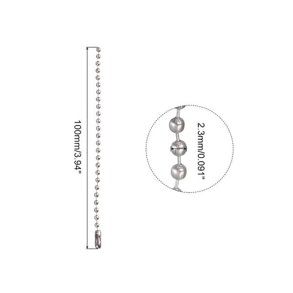 3.15" Ball Bead Chains with Connectors for Key Chains DIY Crafts 120Pcs ...