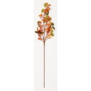 31" Fall Berries Spray, Orange, Set of 3 - Bed Bath & Beyond - 38321799