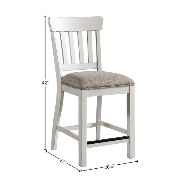 Drake Two-Toned Rustic White and Oak Slat Back Counter Height Barstool ...