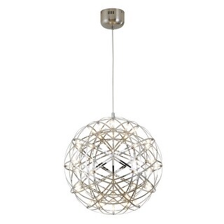 42-Light Round Chrome Metal Frame LED Ceiling Fixture - Bed Bath ...