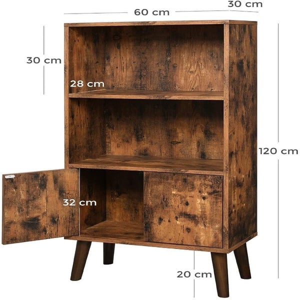 Wooden Book Shelf-bookcase 2-tier Bookshelf With Doors - Bed Bath ...