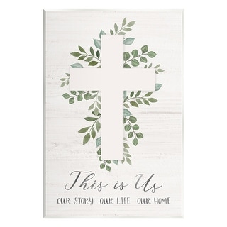 Stupell This Is Us Botanical Cross Symbol Wall Plaque Art by Natalie ...