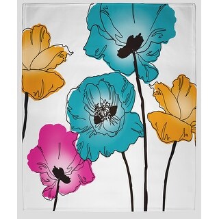 Popping Poppies Fleece Throw Blanket - Bed Bath & Beyond - 36390973