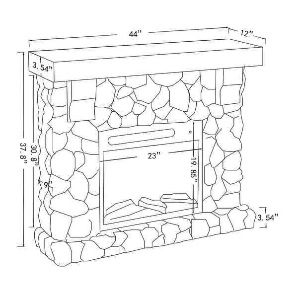 44-inch Faux Stone Freestanding Electric Fireplace - Bed Bath & Beyond ...