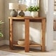 Farmhouse Solid Wood Small Half Moon Console Table with 2-tier Storage - Bed Bath & Beyond ...