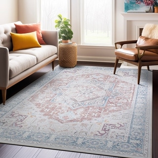 Distressed Boho Machine Washable Area Rug - Bed Bath & Beyond - 36878766