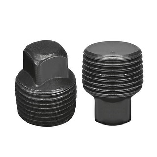 Outer Square Head Socket Pipe Fitting Plug 2Pcs - Black - 3/8NPT - Bed ...