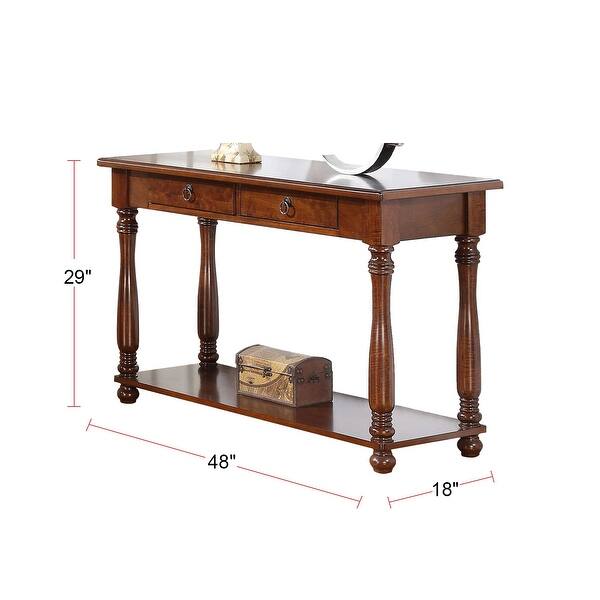Rubber Wood Console Table with 2 Drawers In Brown - Bed Bath & Beyond ...
