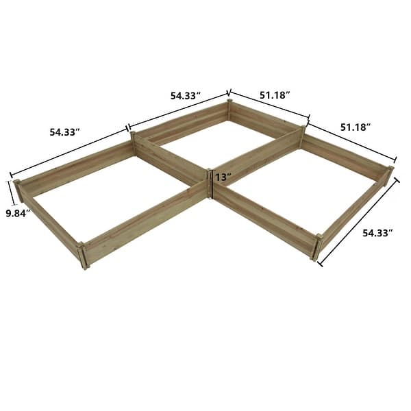 Brown Wood 3-Section L-Shaped Raised Garden Bed - On Sale - Bed Bath ...