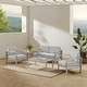 Linon Nordwind Aluminum Outdoor 2 Seater Sofa 5pc Patio Set - Bed Bath ...