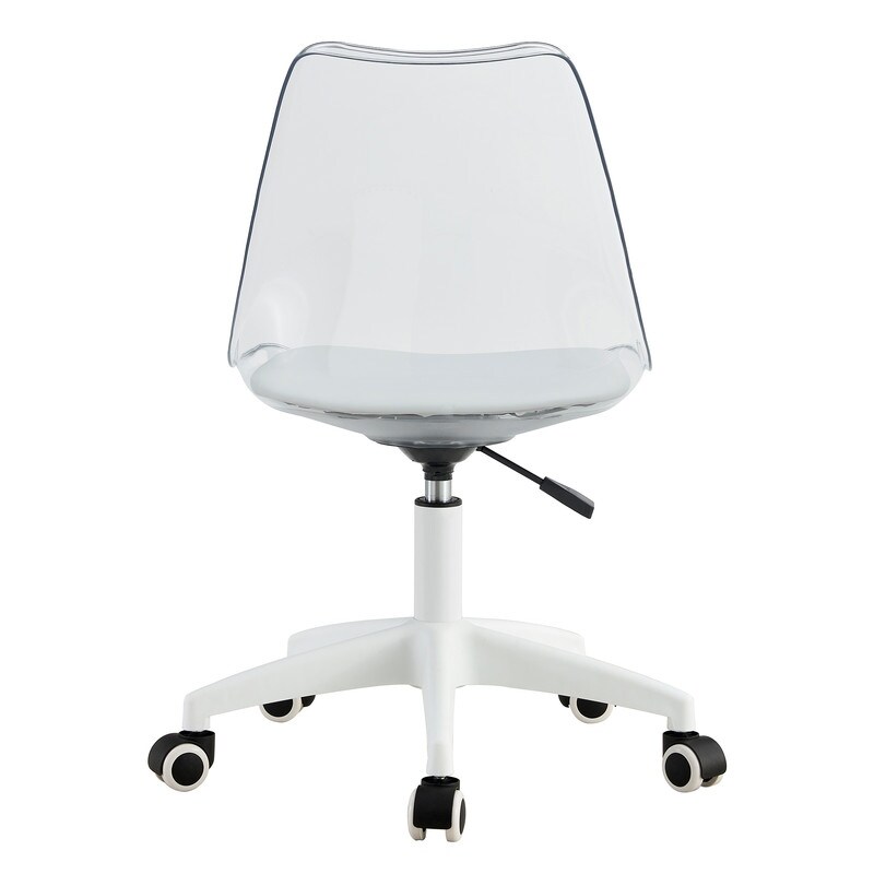 Modern Clear Desk Chair Rolling Office Chair with Cushion Swivel Vanity Chairs Plastic Height Adjustable Chairs Bed Bath Beyond 37051350
