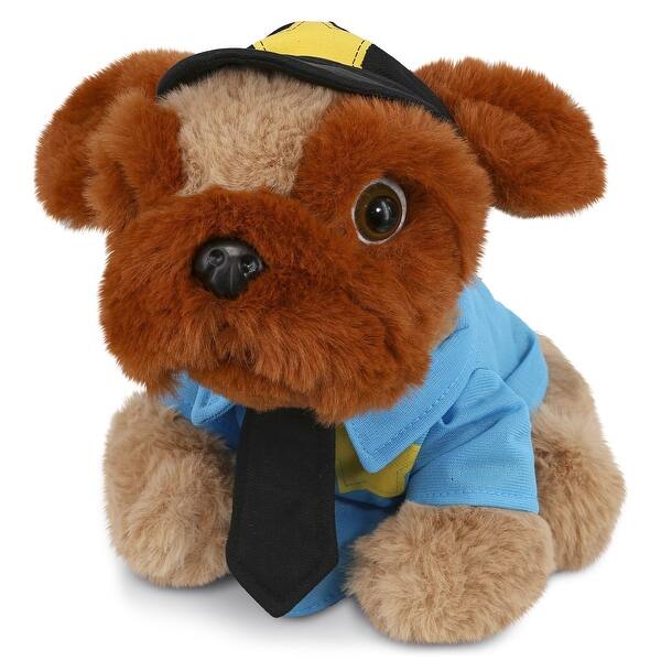 DolliBu Brown Pug Dog Police Officer Plush with Cop Uniform and Cap - 8 ...