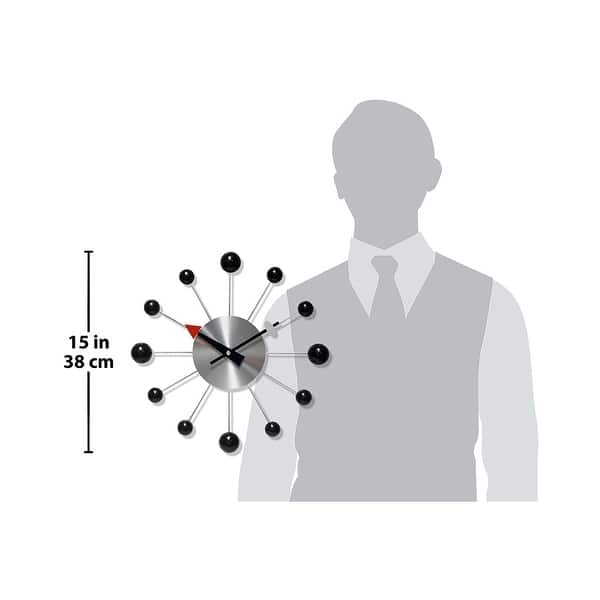 Orb Spoke 15 inch Mid-Century Modern Ball Wall Clock - 15 Inch - Bed ...