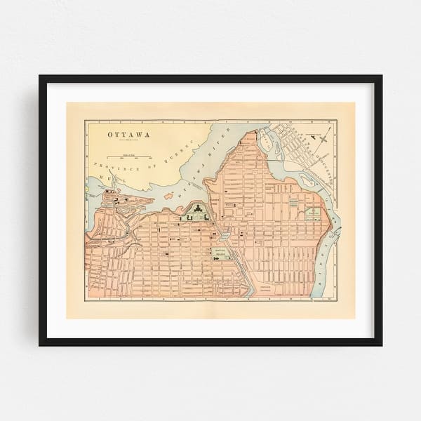 Map of Ottawa Maps Retro Travel Vintage Art Print/Poster - Bed Bath ...