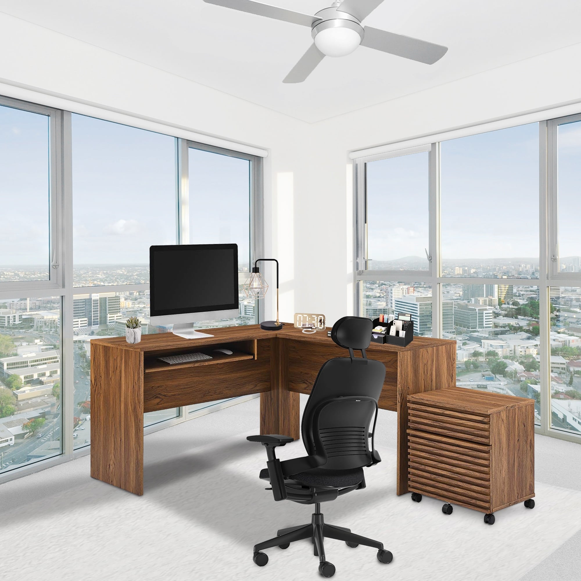 Mid century modern l desk store