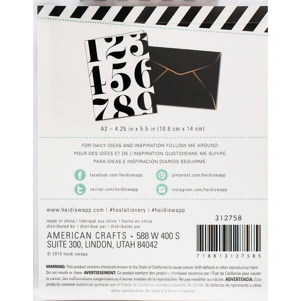 Heidi Swapp A2 Cards 4/Pkg-Numbers - numbers - Bed Bath & Beyond - 17198472