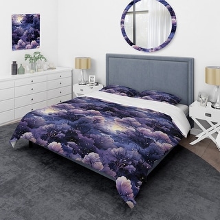 Designart "Ethereal Moonbeams Moody Patterns" Modern Bedding Set With ...