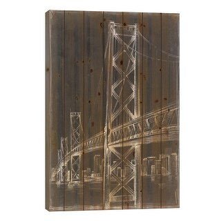 Suspension Bridge Blueprint II Print On Wood by Ethan Harper - Multi ...