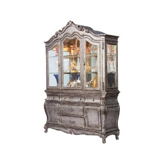 Antique Platinum Finish Hutch and Buffet with 5 Drawers - Bed Bath ...