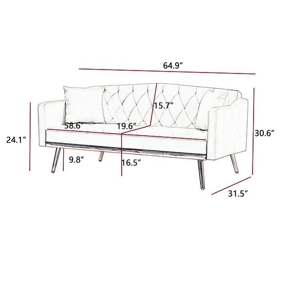 Modern Velvet Futon Sofa with Adjustable Positions and High Quality ...
