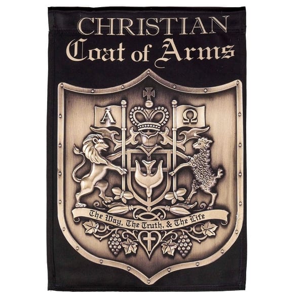 Christian Coat of Arms Black Outdoor Flag 18" x 13" - N/A - Bed Bath ...