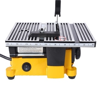 4-Inch 90W Mini Table Saw, Multi-Functional Miter Saw with 3 Blades for ...