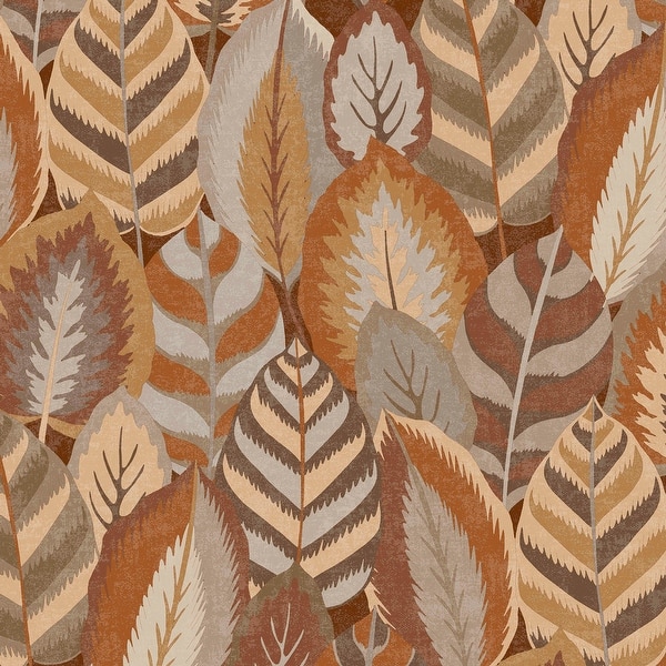 brown leaf pattern wallpaper
