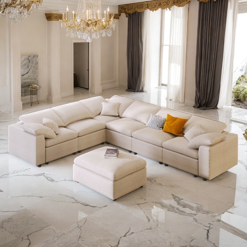 Modern L-Shaped Modular Sectional Sofa Set - Bed Bath & Beyond - 40045310