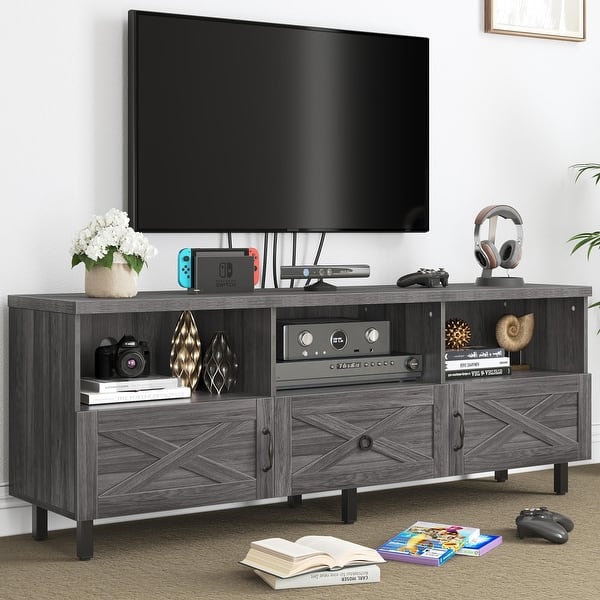 Moasis 65-inch Modern Storage TV Stand Open Shelves TV Console - 65 ...