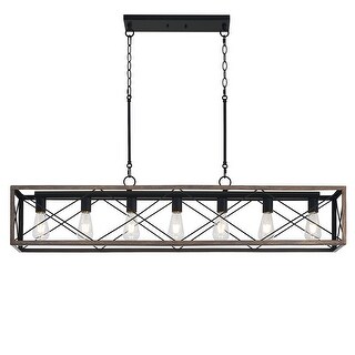 Farmhouse 7-light Linear Rectangle Chandelier - 48 - Bed Bath & Beyond ...