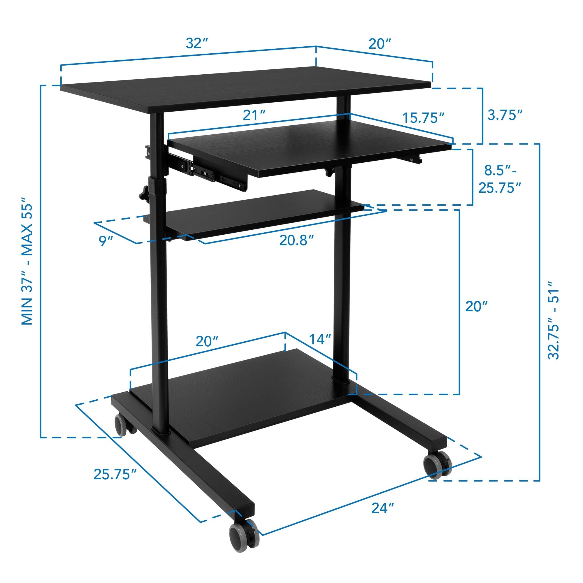 Retractable standing desk store