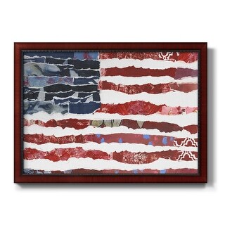 Patriotic Collage Flag II Premium Framed Canvas- Ready to Hang - Bed ...