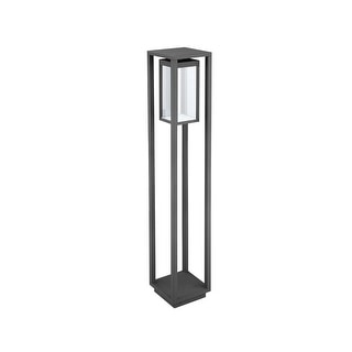 Lummios Modern Outdoor 48 LED Grey Bollard Lamp Outdoor LED Path Light ...