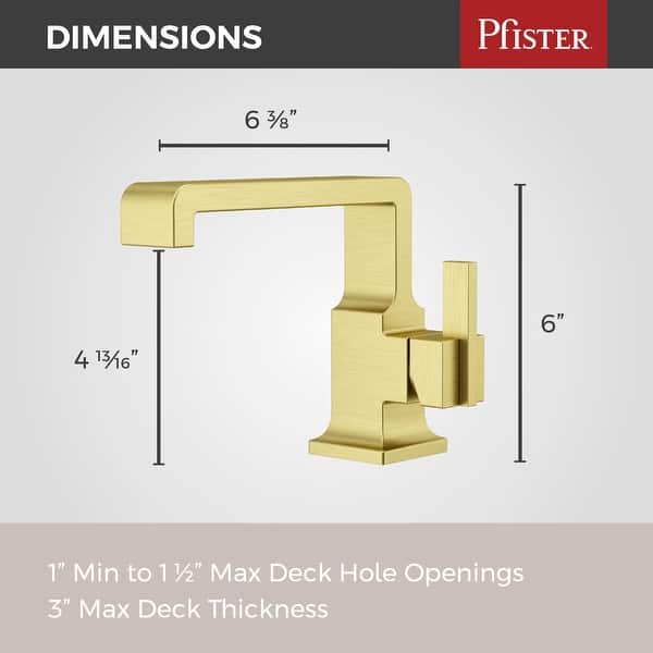 Pfister LG42-VRV Verve 1.2 GPM Single Hole Bathroom Faucet with Pop-Up ...