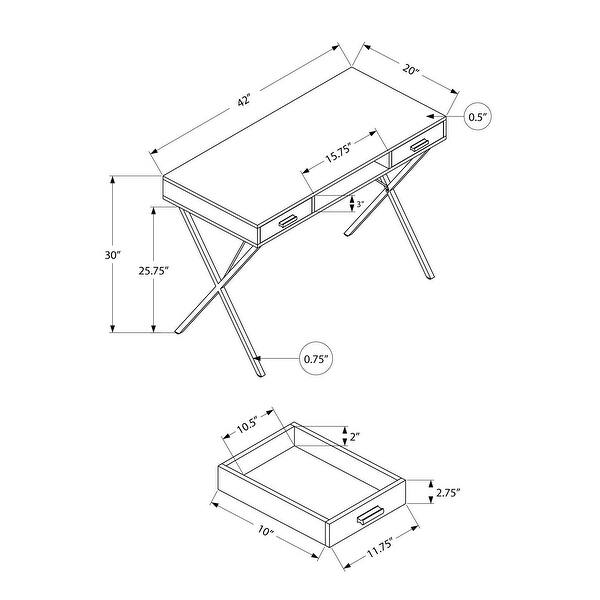 42 Inch Brown Wood Look Computer Desk with X Frame and Triple Storage ...